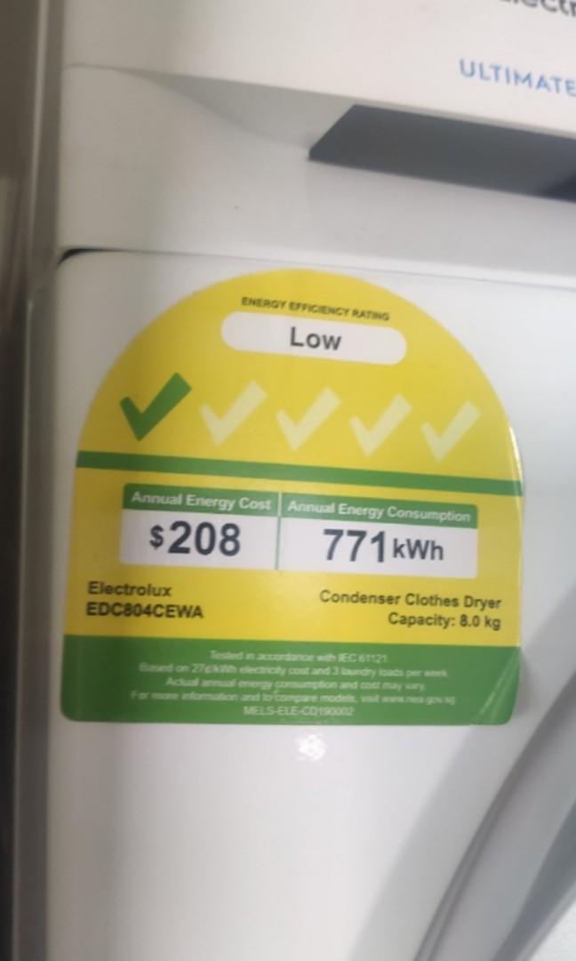 Electrolux condenser dryer 8kg EDC804CEWA, TV & Home Appliances ...