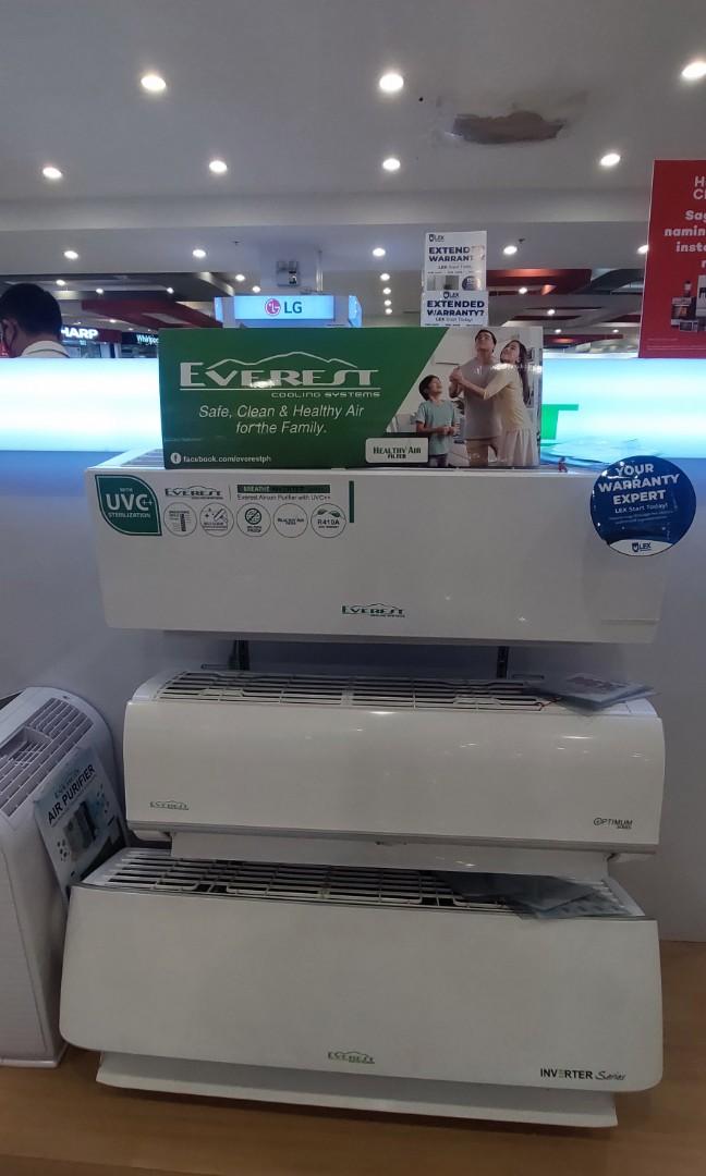 EVEREST SPLIT TYPE INVERTER SERIES AIRCON, TV & Home Appliances, Air ...
