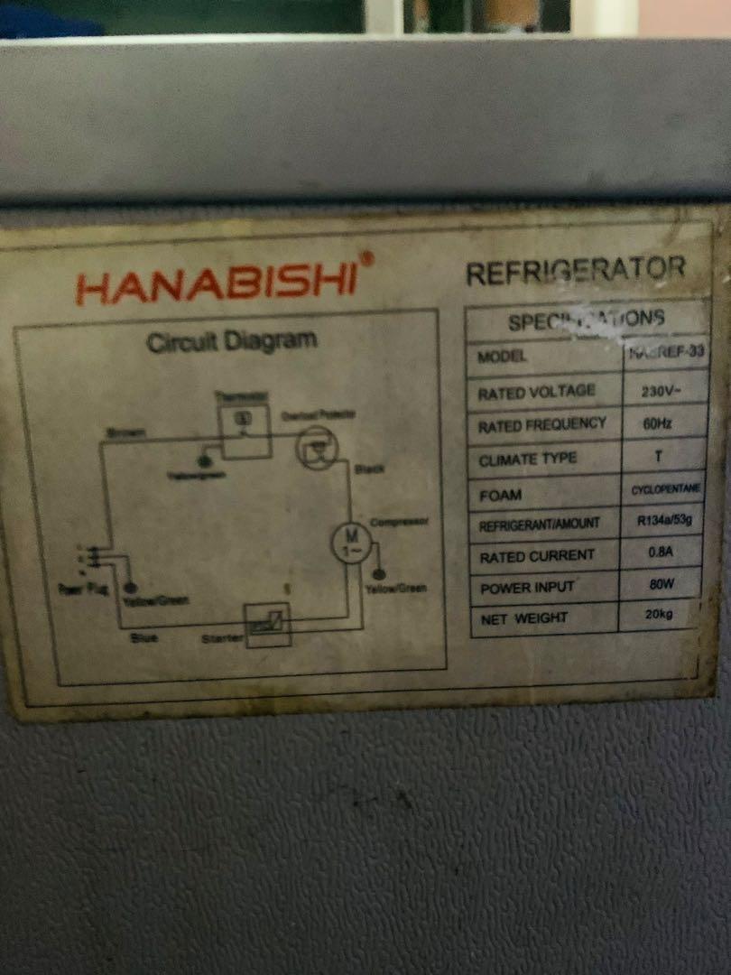 HANABISHI REF, TV & Home Appliances, Kitchen Appliances, Refrigerators ...