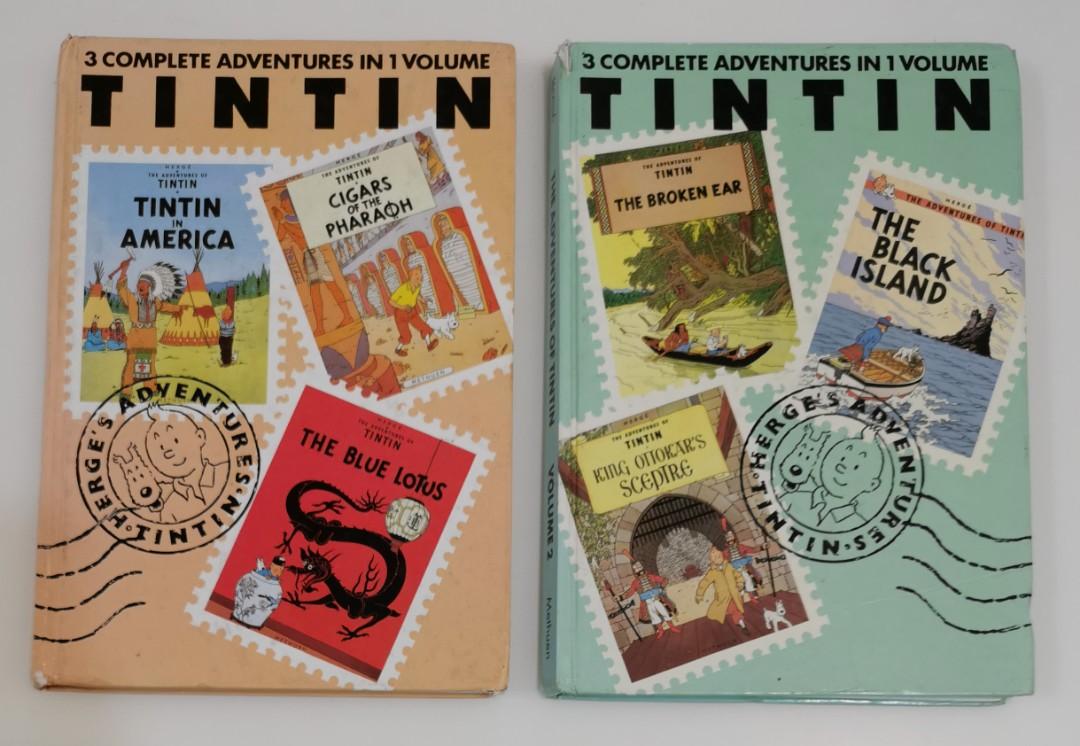 Hardcover. TINTIN (3 COMPLETE ADVENTURES IN 1 VOLUME). VOLUME 1 & 2 ...