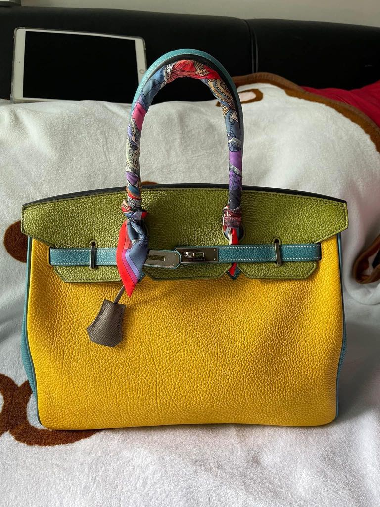 Hermes BIRKIN 35 Tri color, Luxury, Bags & Wallets on Carousell