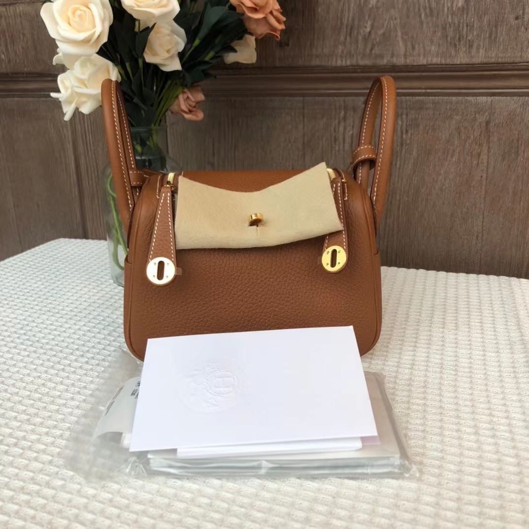Hermes mini lindy gold, Luxury, Bags & Wallets on Carousell