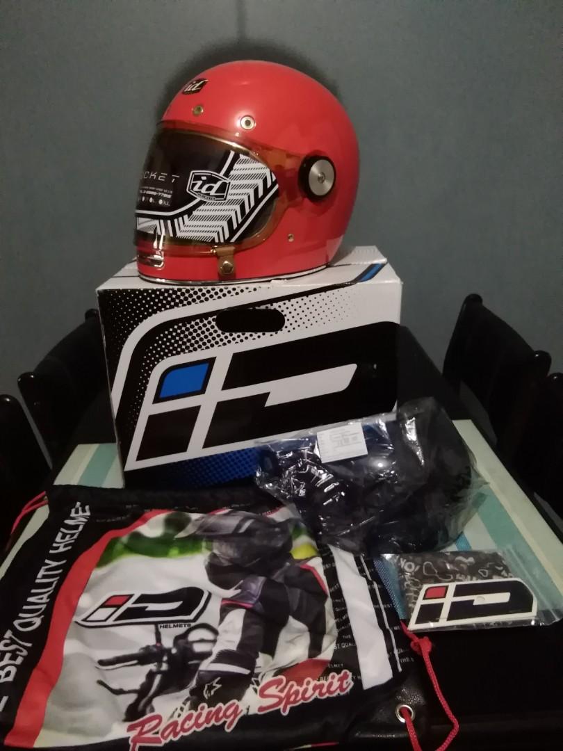 Original ID Rocket Full-Face Helmet, Gloss Red (Small 54-56cm) with ICC ...