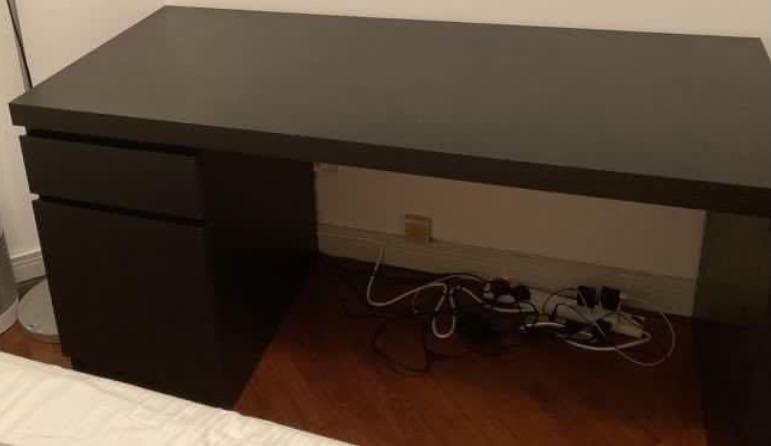 IKEA Malm Black-Brown Desk, Furniture & Home Living, Furniture, Tables ...