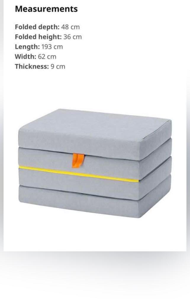 Ikea sklat foldable mattress, Furniture & Home Living, Bedding & Towels ...
