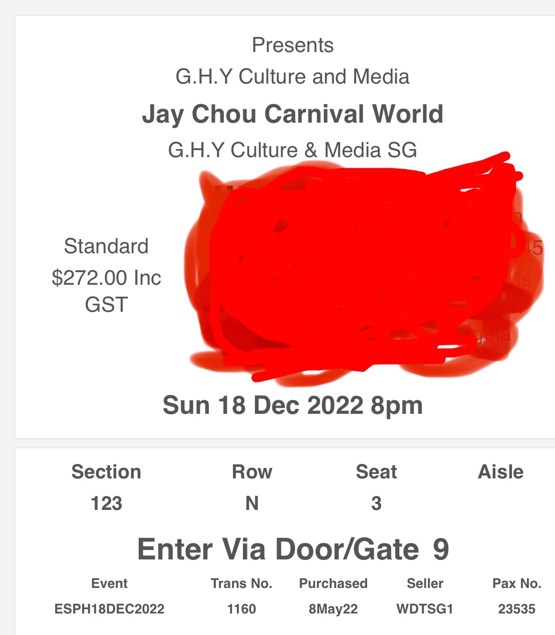 Jay Chou concert(original price), Announcements on Carousell