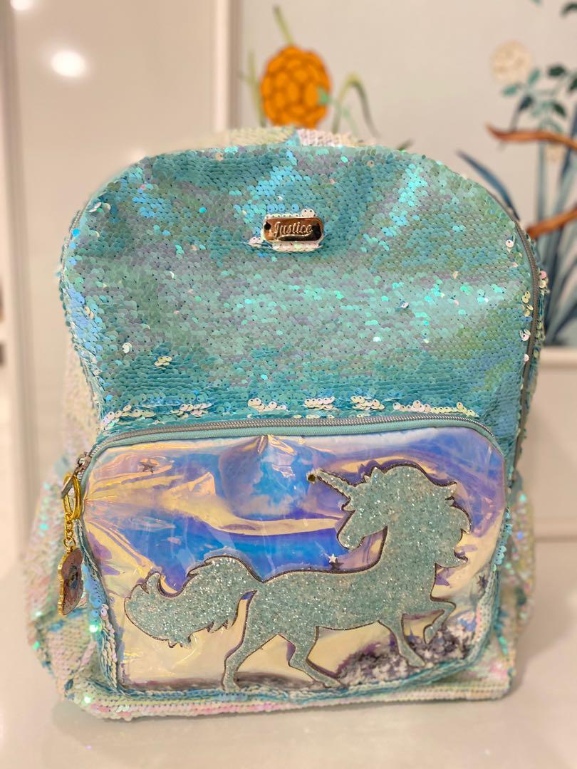 JUSTICE Girls Unicorn Flip Sequin backpack, Women's Fashion, Bags ...