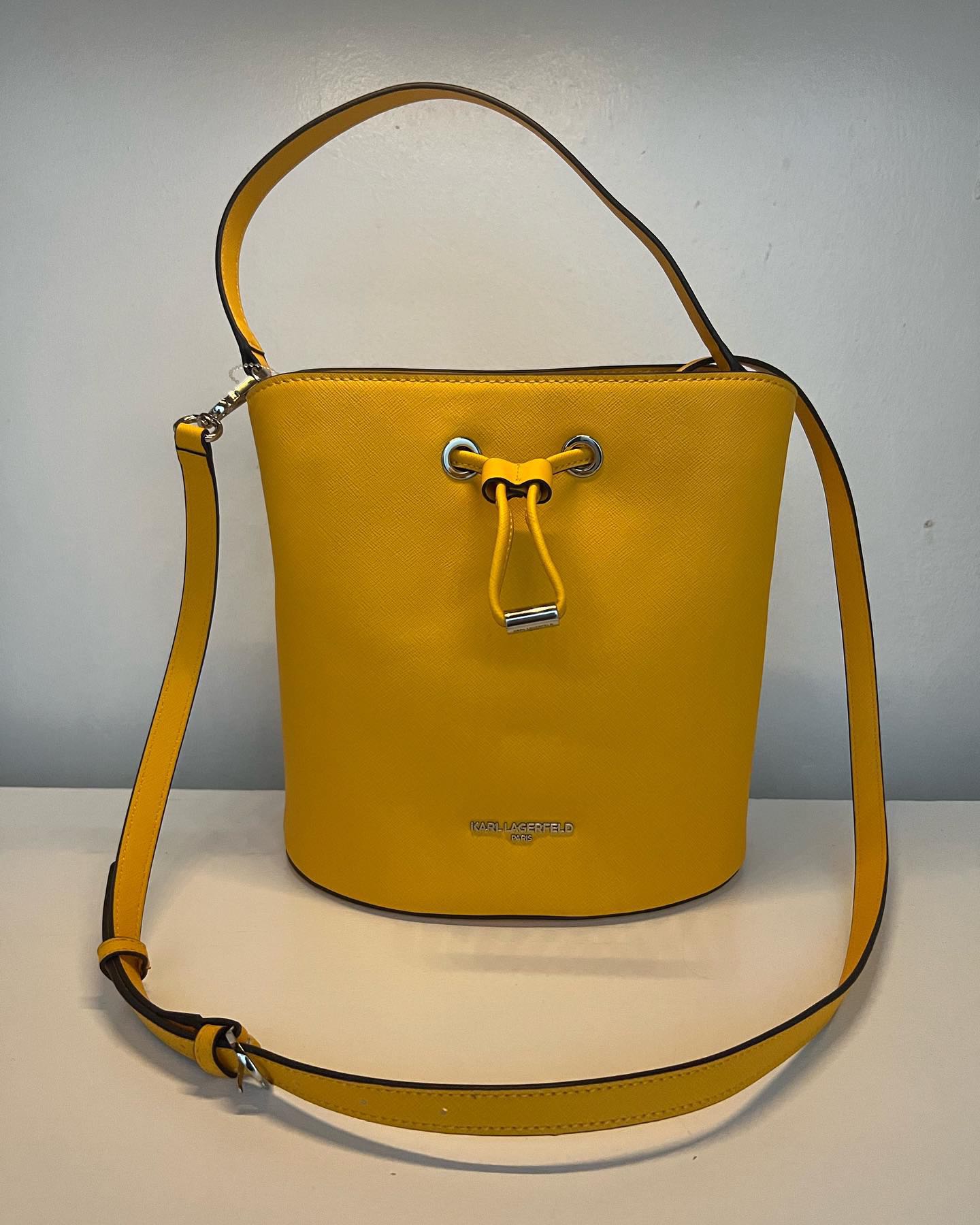 Karl Lagerfeld Yellow Bucket Bag, Women's Fashion, Bags & Wallets ...