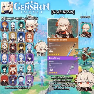 [Kazuha] Genshin Impact Kazuha + 100 wishes ReRoll starter account ...