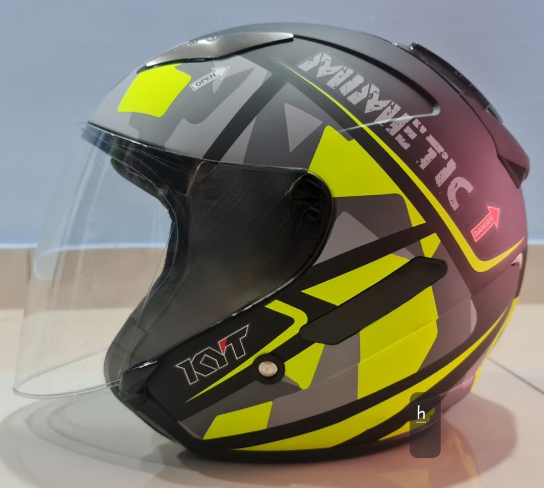 KYT HELLCAT MIMITEC MATT YELLOW, Motorbikes on Carousell