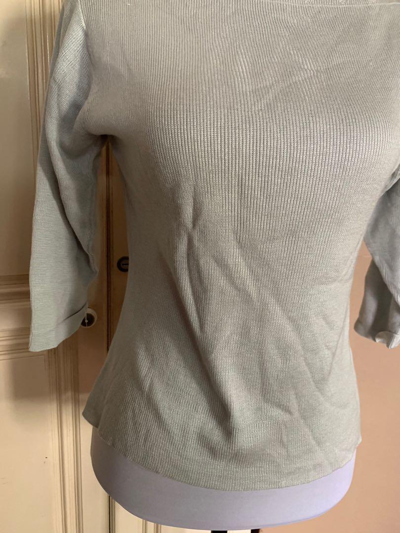 Light Grey Top, Women's Fashion, Tops, Blouses on Carousell