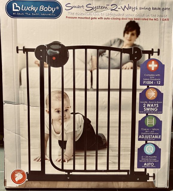 Lucky baby smart system 2-way swing back gate, Babies & Kids, Baby ...
