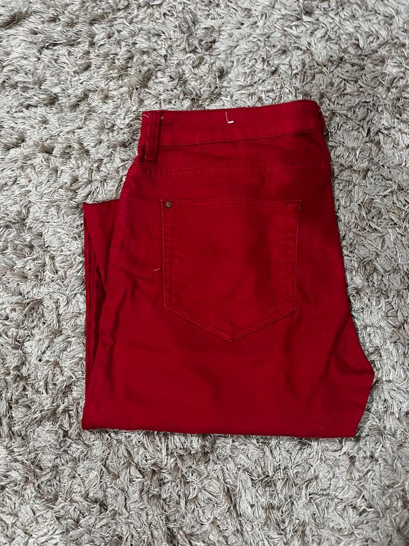 Mango Skinny Red Pants, Women's Fashion, Bottoms, Jeans & Leggings on ...