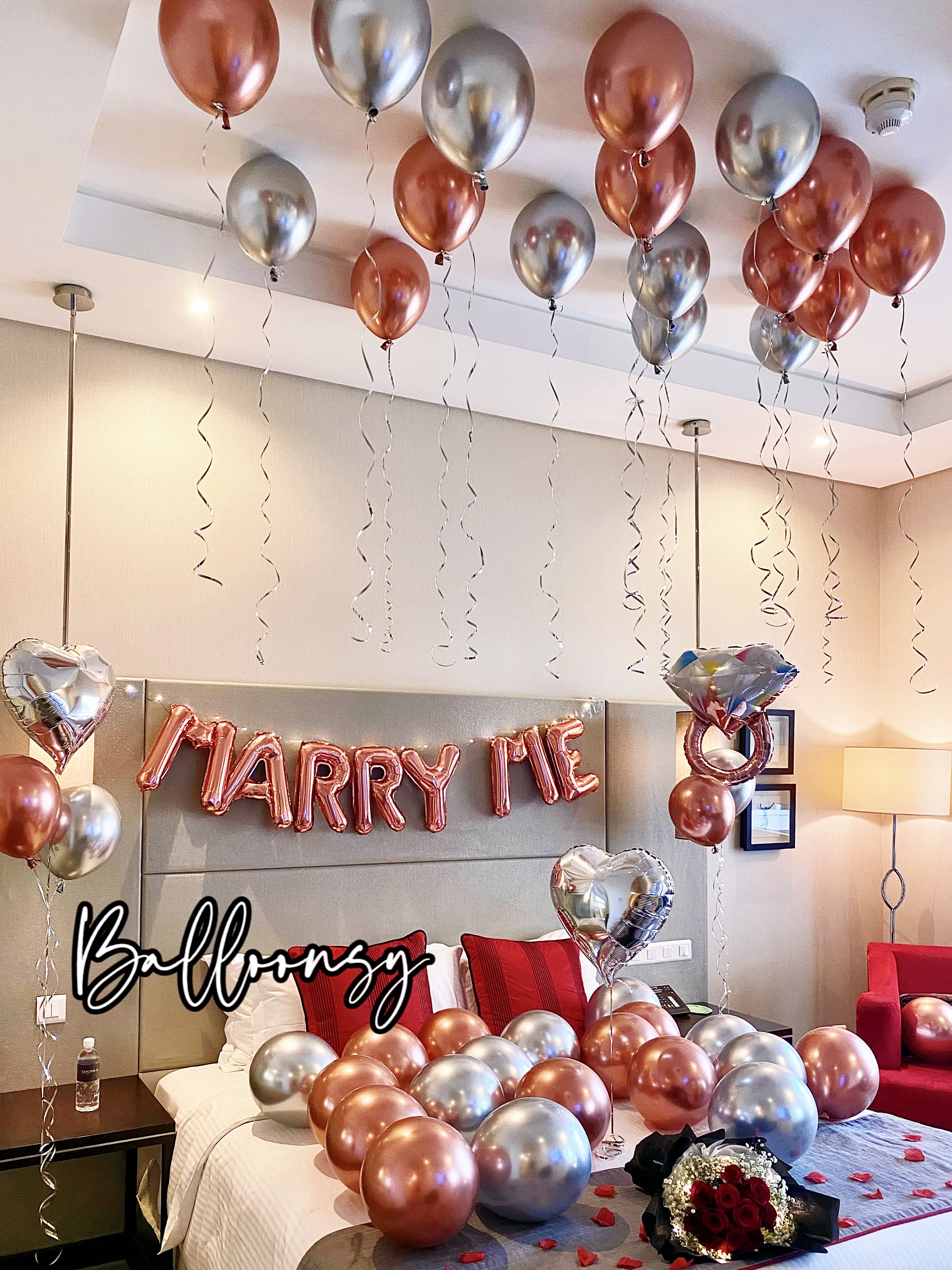 Marry me, Proposal balloon decorations, helium balloons, party balloon ...