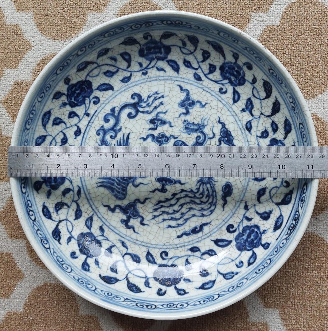 Ming dynasty double phoenix porcelain plate, Antik, Pajangan di Carousell