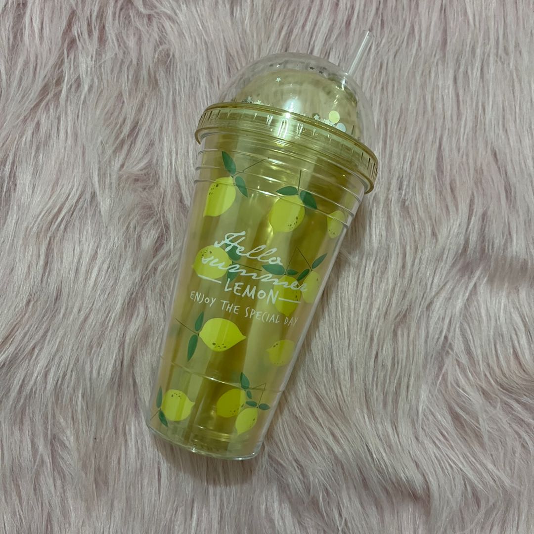 Miniso Lemons Plastic Water Bottle 480ml, Furniture & Home Living ...