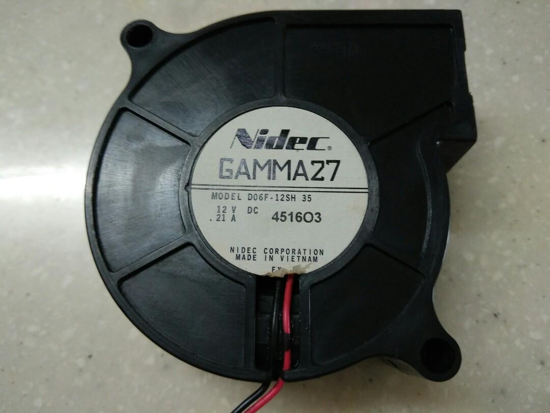 NIDEC GAMMA27 D06F-12SH 12V 0.21A渦輪風扇 鼓風扇 冷卻風扇, 電腦及科技產品, 印表機及影印機在旋轉拍賣