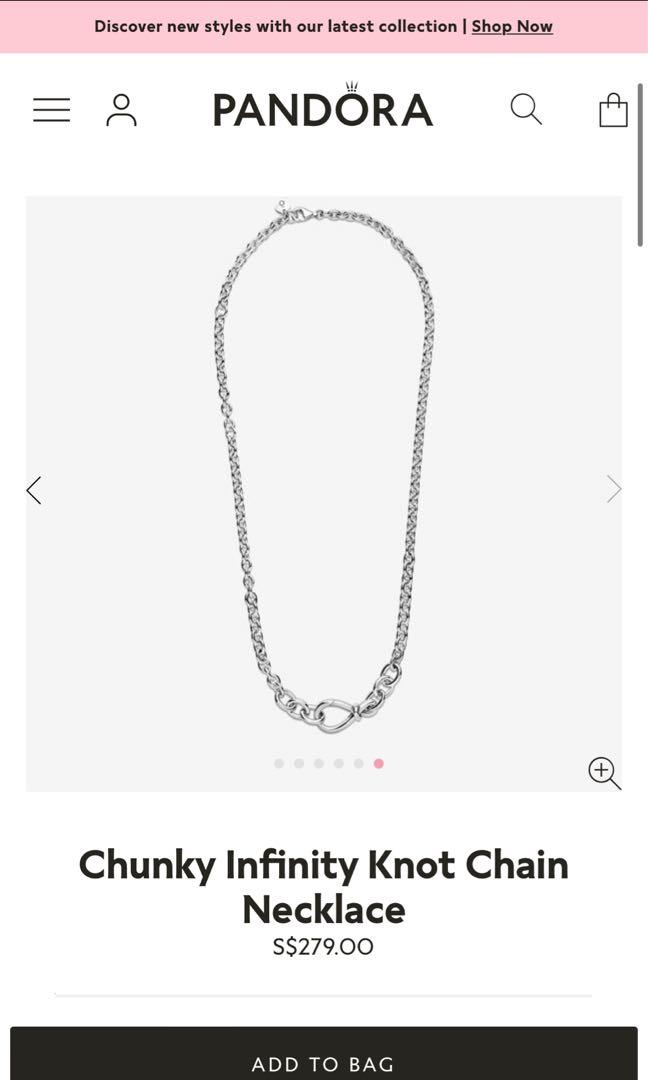 Pandora Chunky Infinity Knot Chain Necklace, Women's Fashion, Jewelry ...