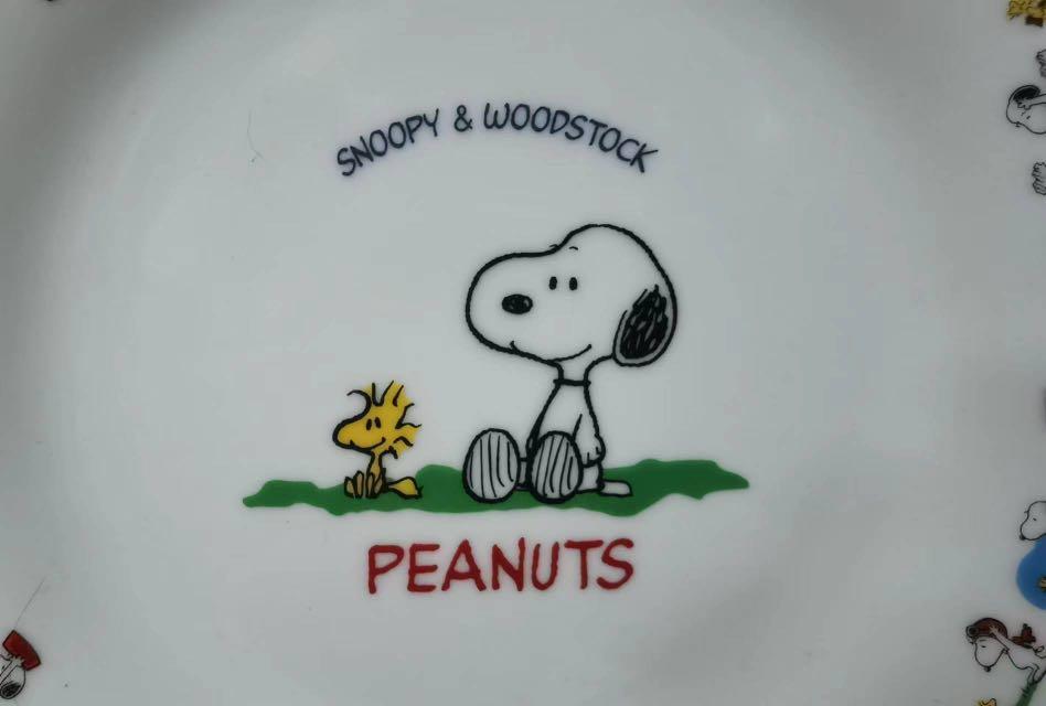 Peanuts Snoopy and Woodstock Ceramic Plate collection, Furniture & Home ...
