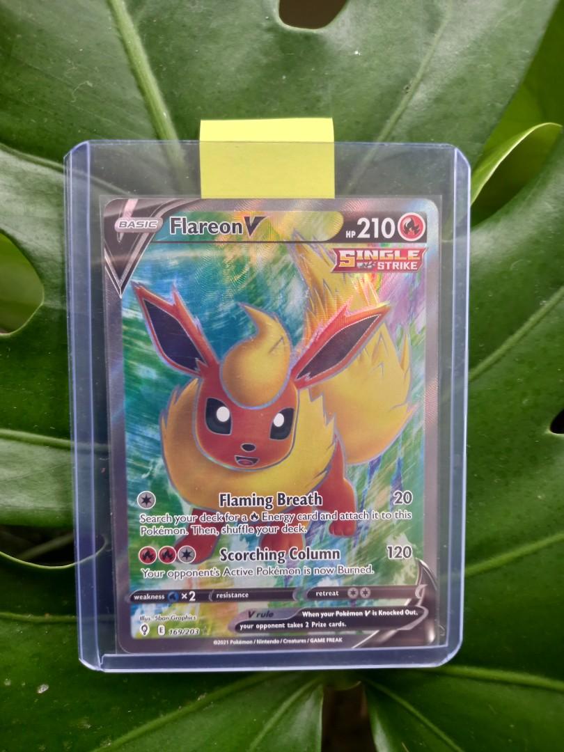 Pokemon Flareon V FA full art card Evolving Skies / vmax alt art aa ...
