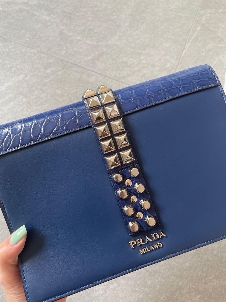 Rare Prada Elektra (Blue Calfskin/Crocodile), Women's Fashion, Bags ...
