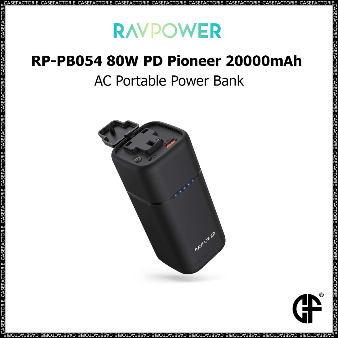 [Pre-Order] RAVPower RP-PB054 80W PD Pioneer 20000mAh AC Portable Power Bank, Mobile Phones ...