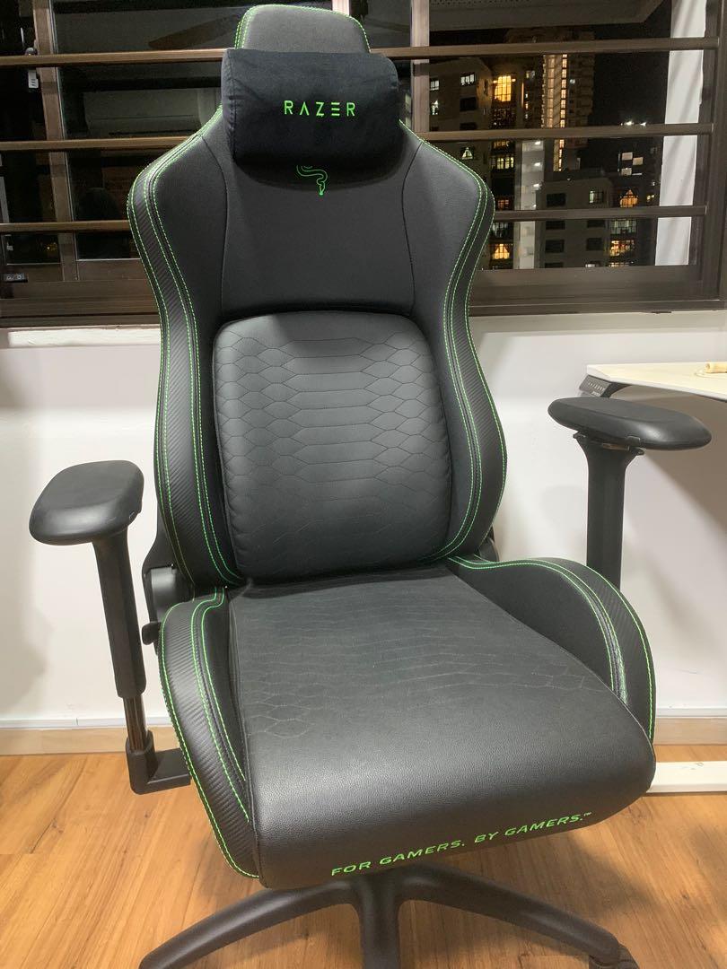 Razer Iskur lumbar support gaming chair, Furniture & Home Living ...