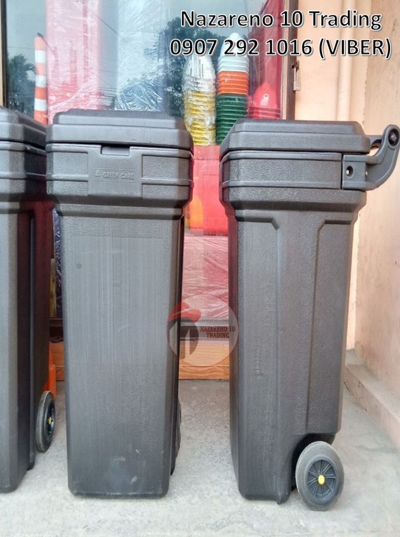 Roller king trash bin w/wheels 150L 247, Furniture & Home Living ...