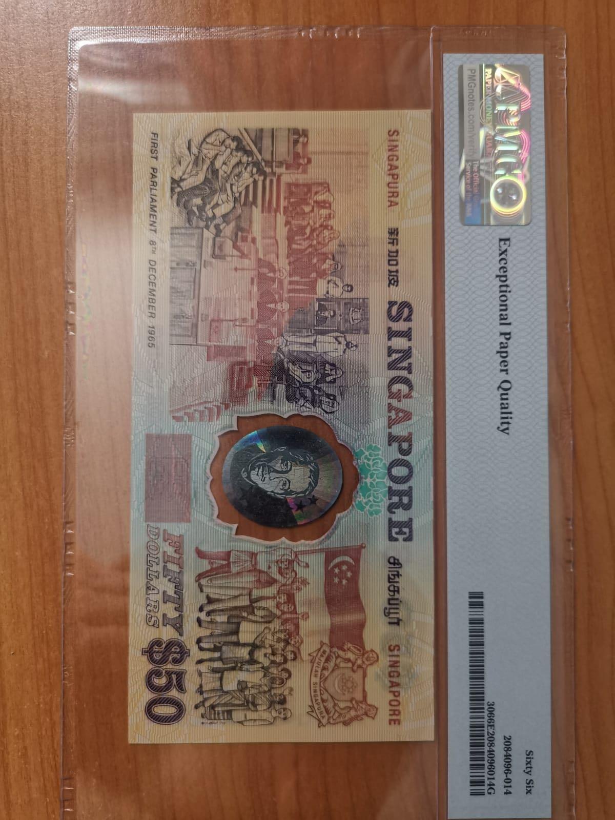 Singapore First Generation Plastic $50 - PMG 66 EPQ, Hobbies & Toys ...