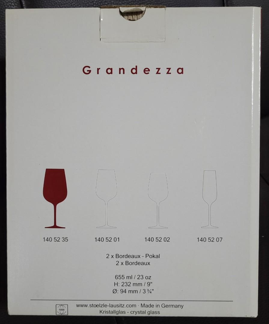 Stolzle Lausitz Grandezza Wine Glasses (set of 2), Furniture & Home ...