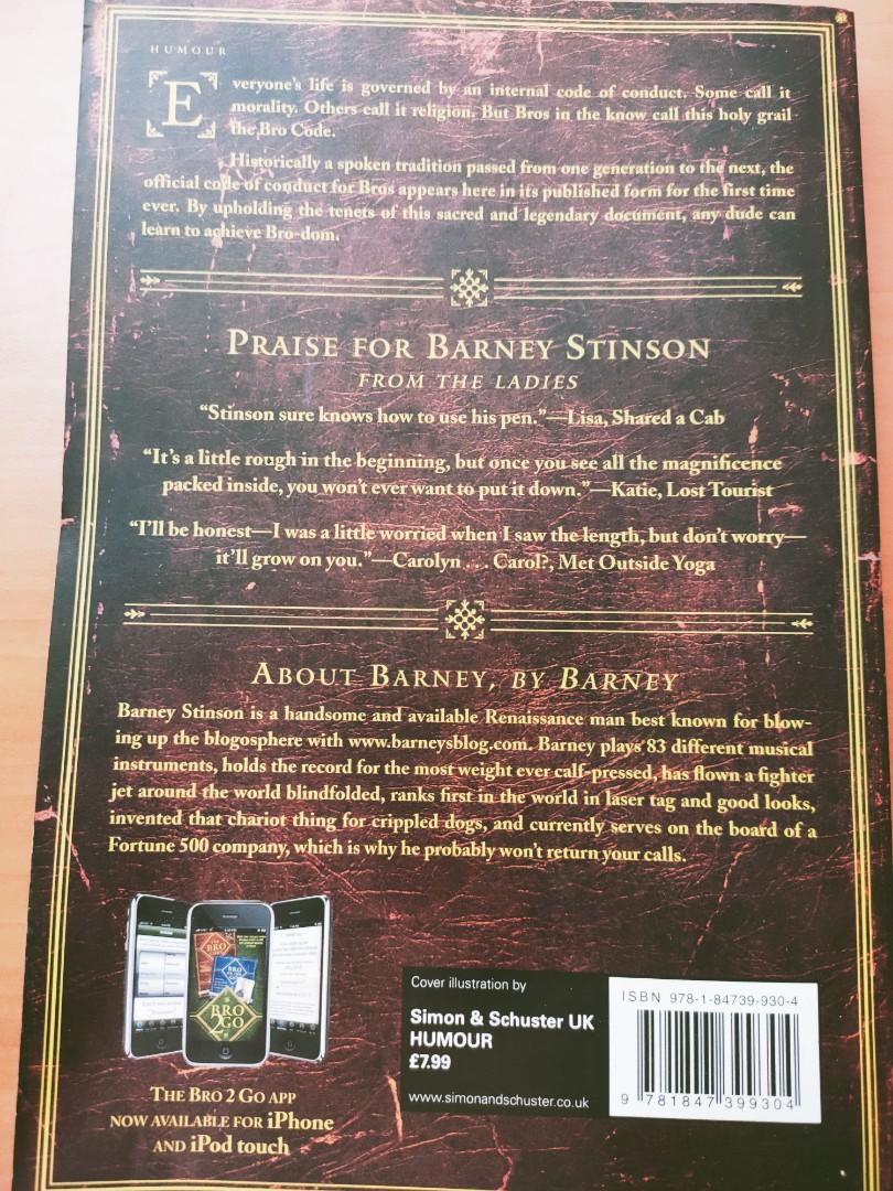 The Bro Code book, Hobbies & Toys, Books & Magazines, Fiction & Non ...