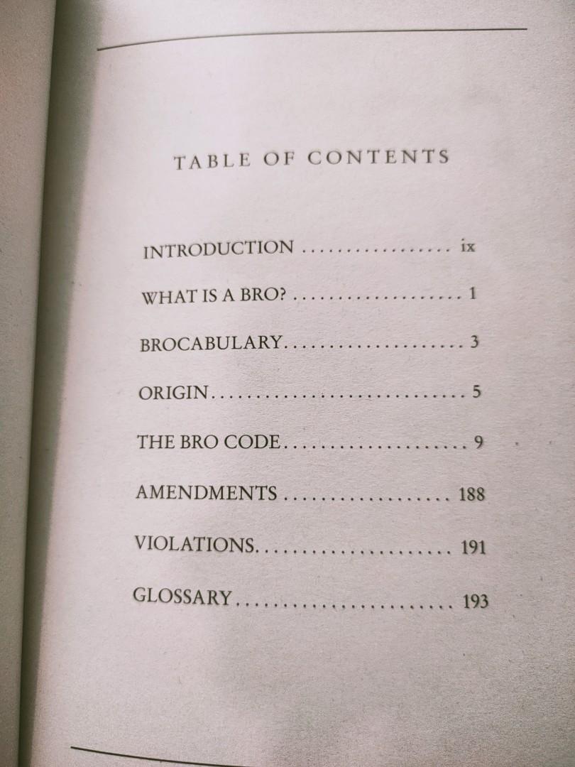The Bro Code book, Hobbies & Toys, Books & Magazines, Fiction & Non ...