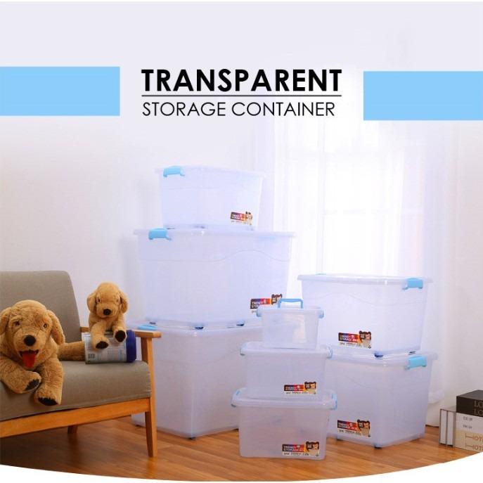 TRANSPARENT Storage Container - Stacking Storage Box 40L 65L 100L 145L ...