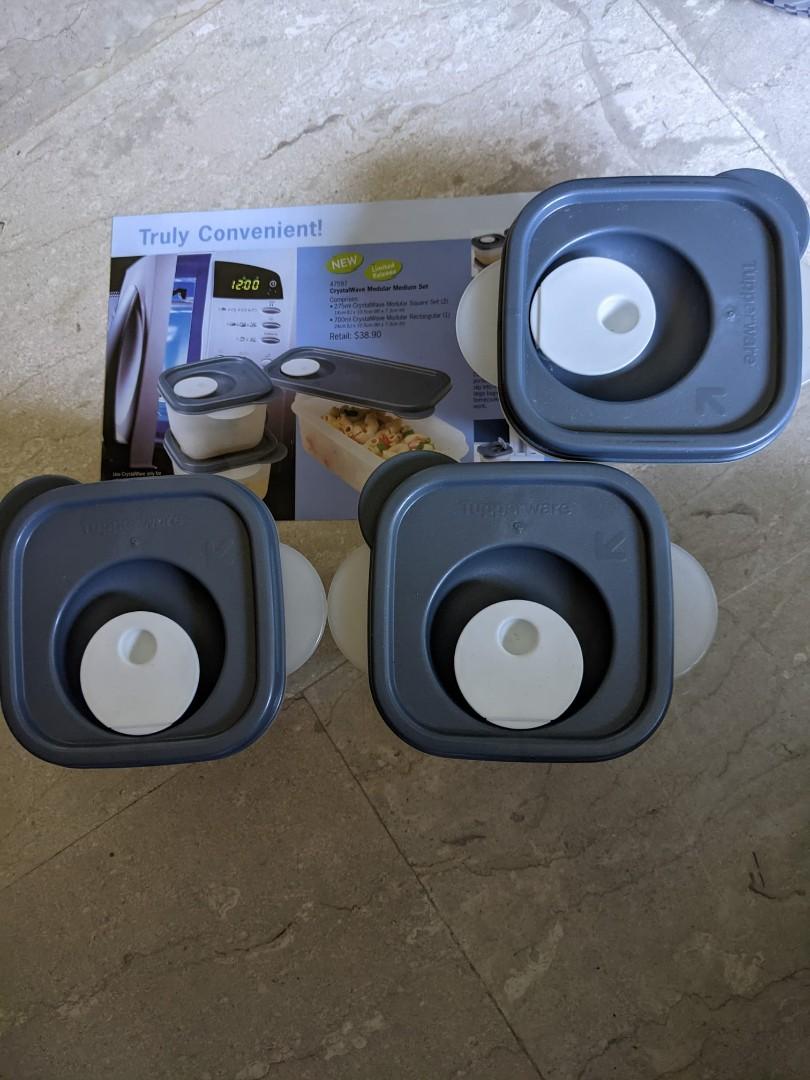 Tupperware Crystalware Modular Square Set, Furniture & Home Living ...
