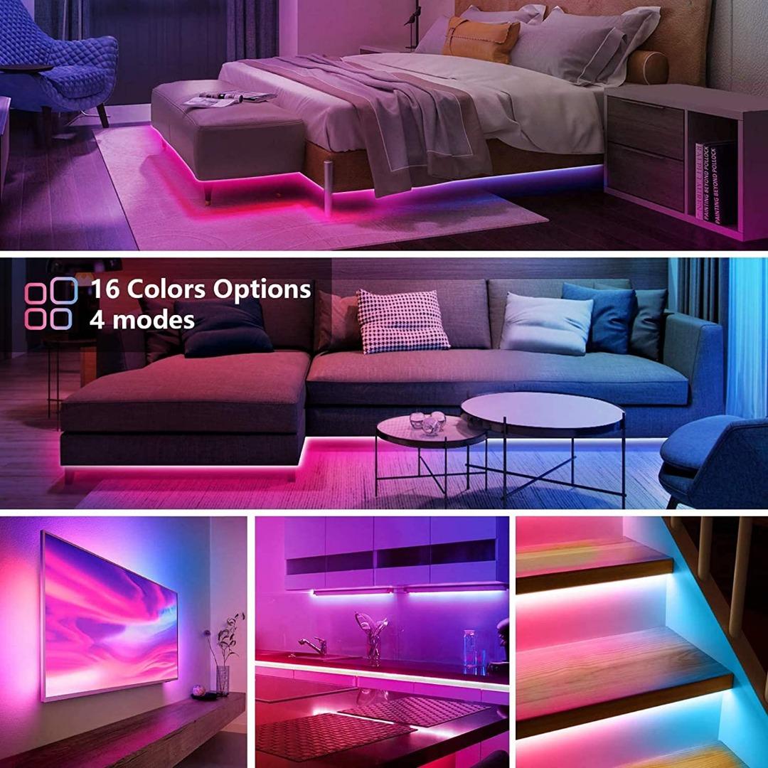 TV LED Backlight Strip Lights, TASMOR 6.56ft 5050 RGB Light Strip Music Sync USB TV Backlight ...