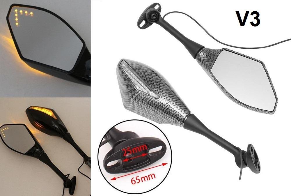 V1/V2/V3/6 CARBON DESIGN MIRROR with SIGNAL INDICATOR LIGHT [Motorcycle ...
