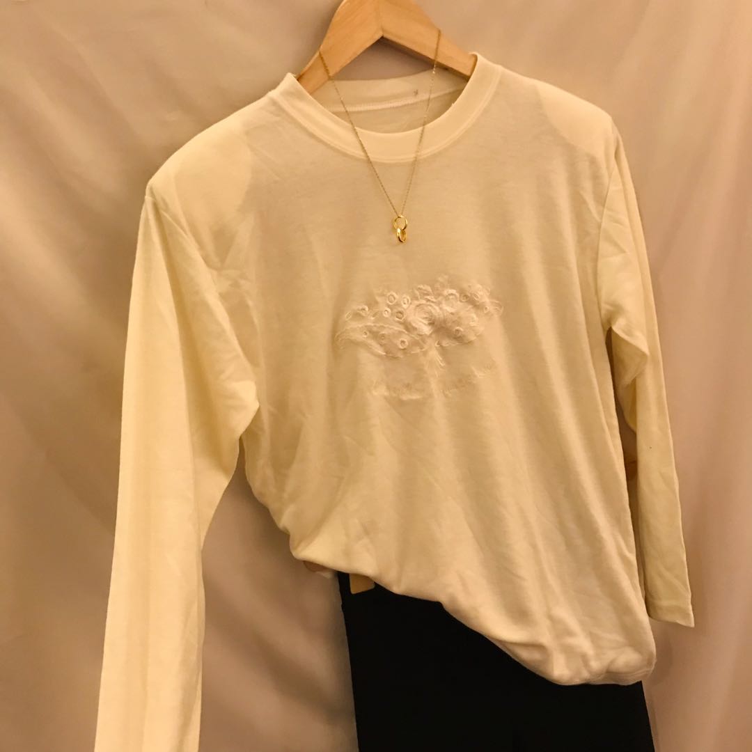 Vintage inspired rose embroidered top, Women's Fashion, Tops, Shirts on ...