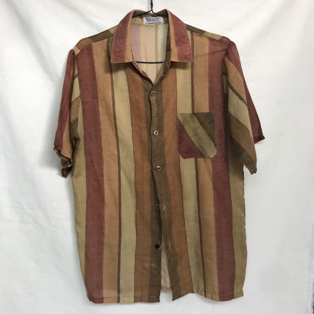 vintage retro shirt / kemeja vintage, Fesyen Pria, Pakaian , Atasan di ...