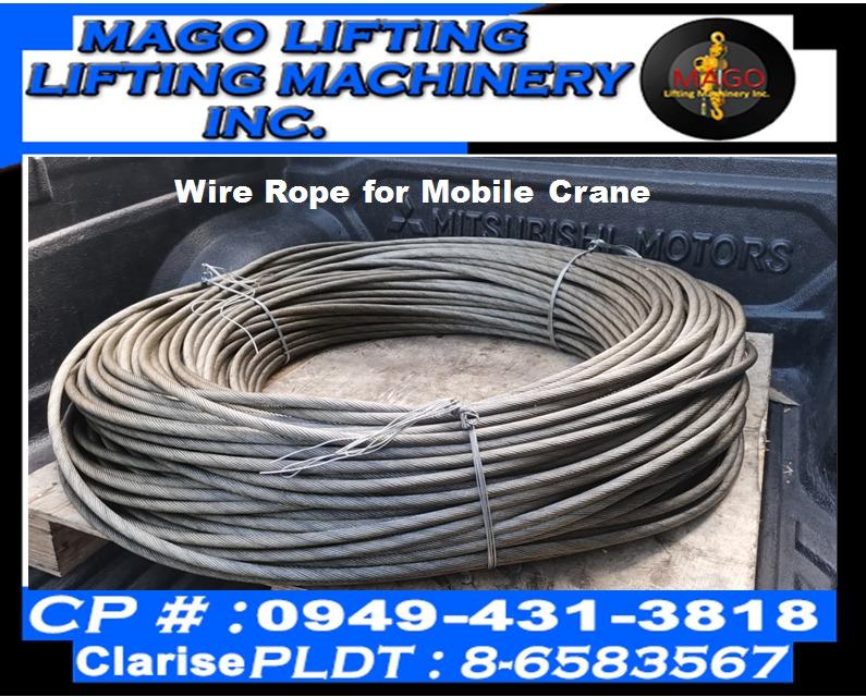 WIRE ROPE FOR MOBILE CRANE, Commercial & Industrial, Construction Tools ...