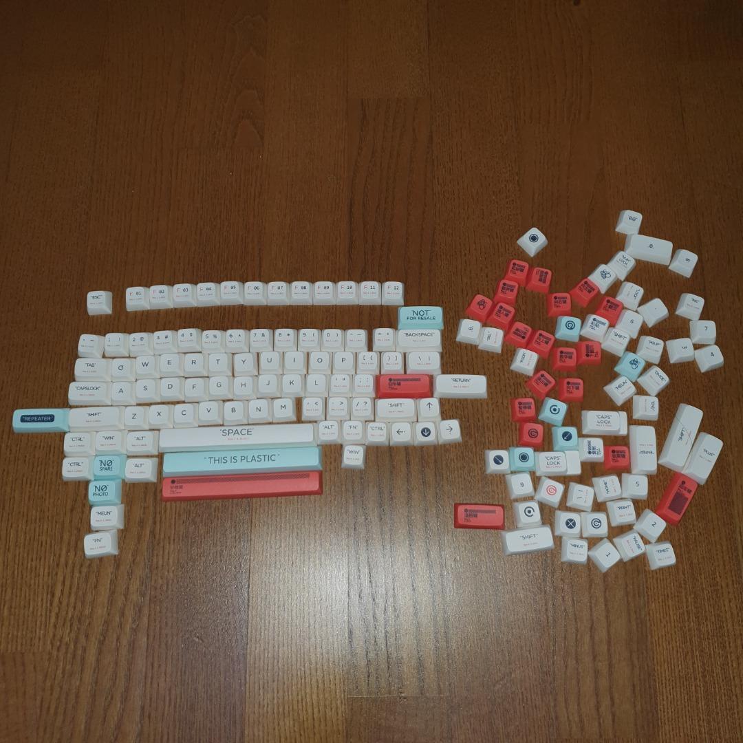 157 keys keycap This is Plastic dye sub PBT white orange blue GMK XDA ...