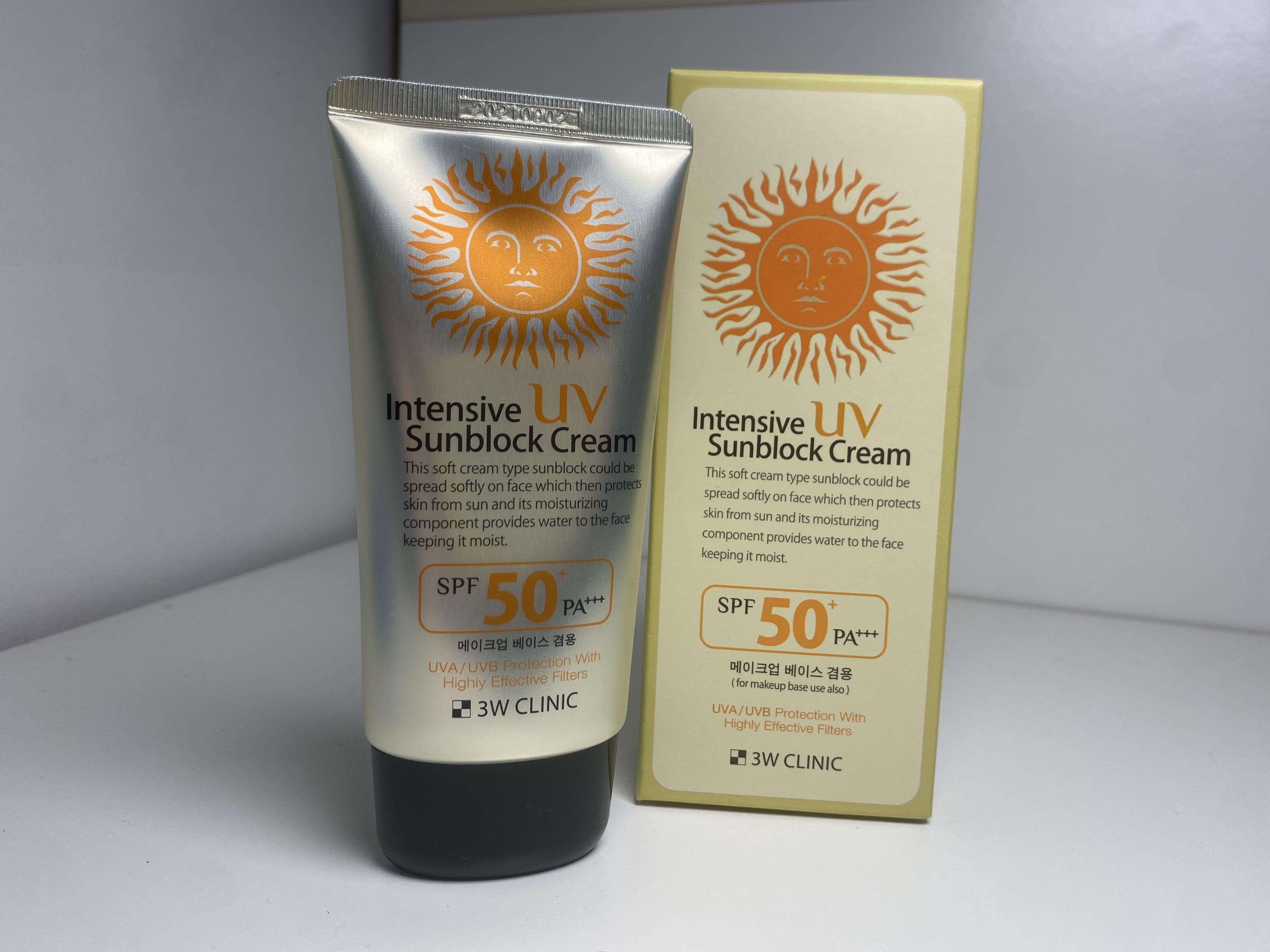 3W Clinic Intensive UV Sunblock Cream Sunscreen, Beauty & Personal Care ...