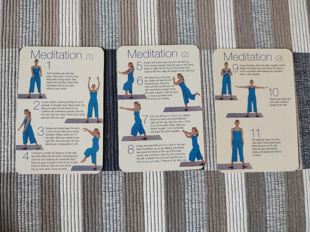 50 Yoga Exercises Cards set, Everything Else on Carousell