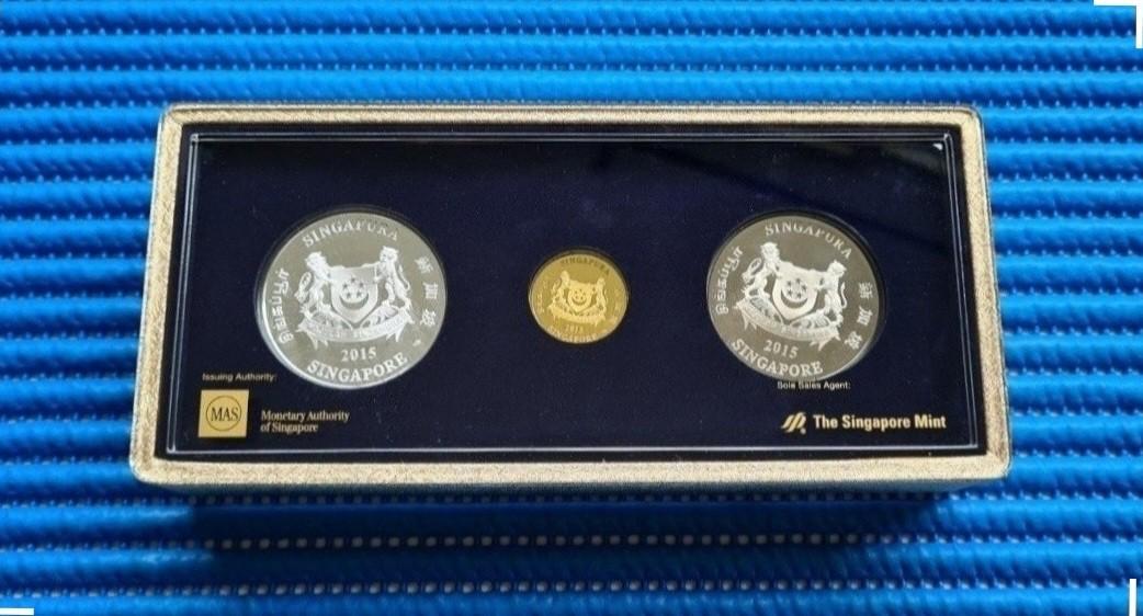 ️ 2015 Singapore 50th Anniversary SG50 Deluxe 3-in-1 Commemorative Coin ...