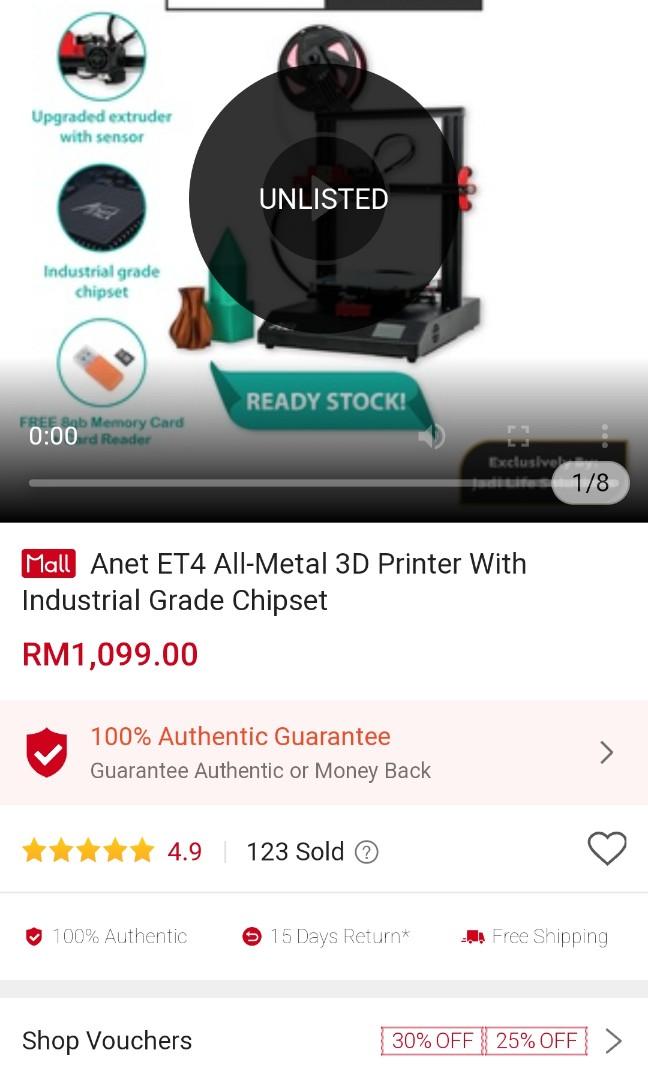 Anet ET4 3D Printer, Computers & Tech, Printers, Scanners & Copiers on Carousell