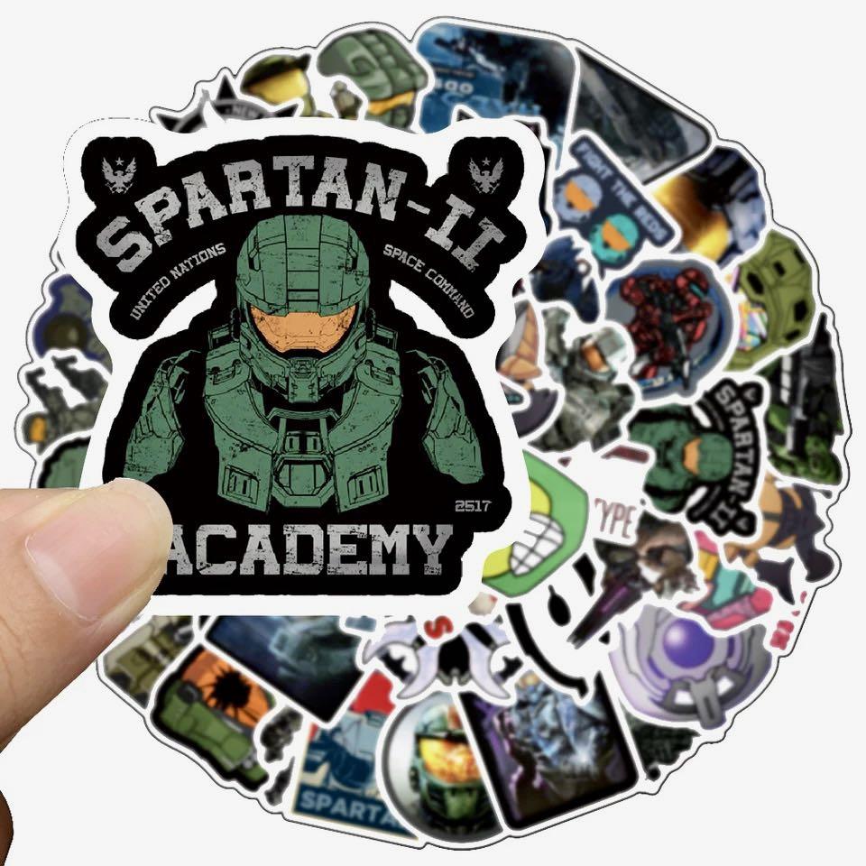 (Stickers) 50pc Halo Shooter Video Game Master Chief Super Soldier ...