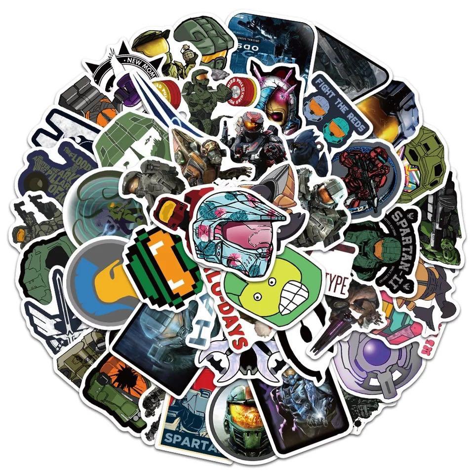 (Stickers) 50pc Halo Shooter Video Game Master Chief Super Soldier ...