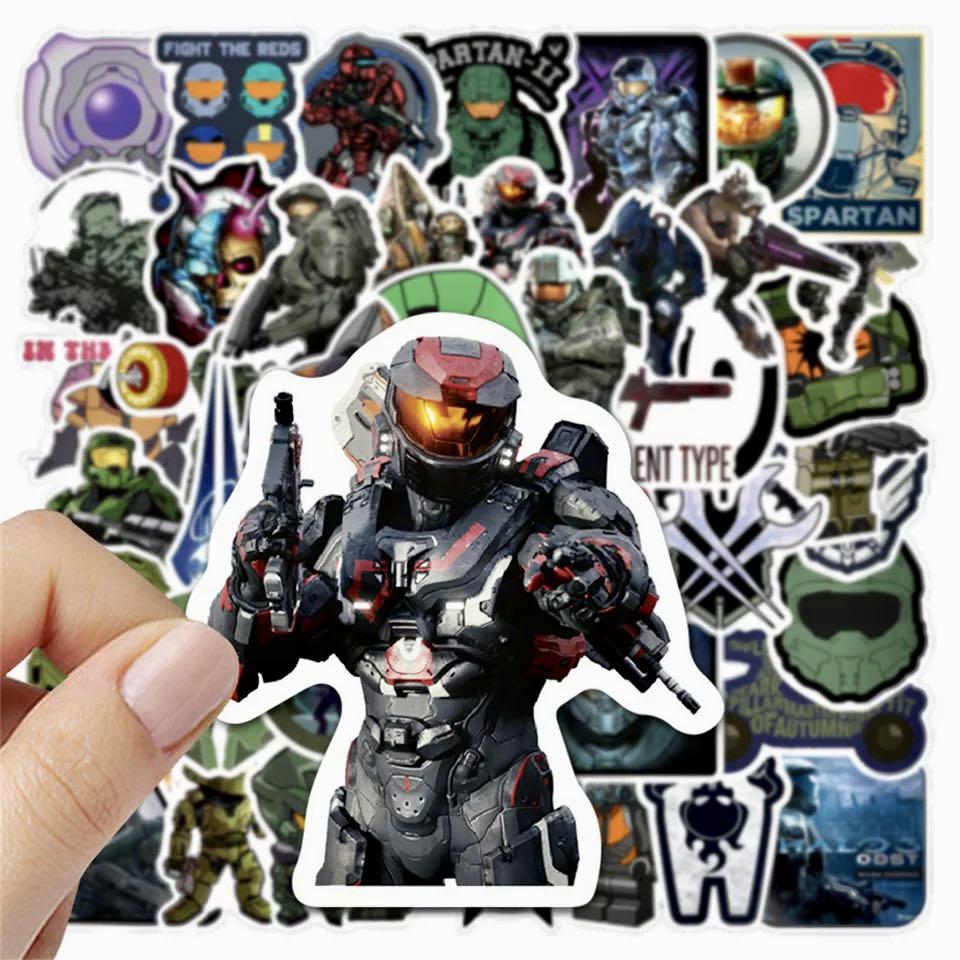 (Stickers) 50pc Halo Shooter Video Game Master Chief Super Soldier ...