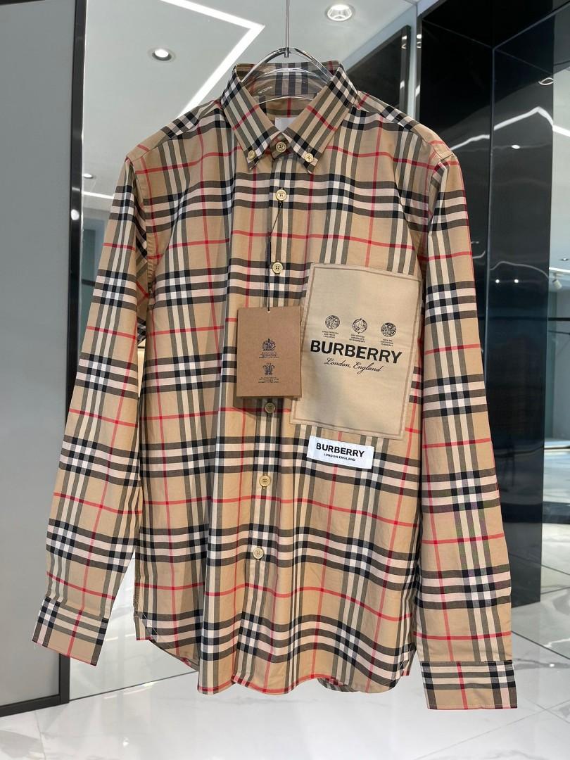 Authentic Burberry new label sticker British style shirt, Men's Fashion ...