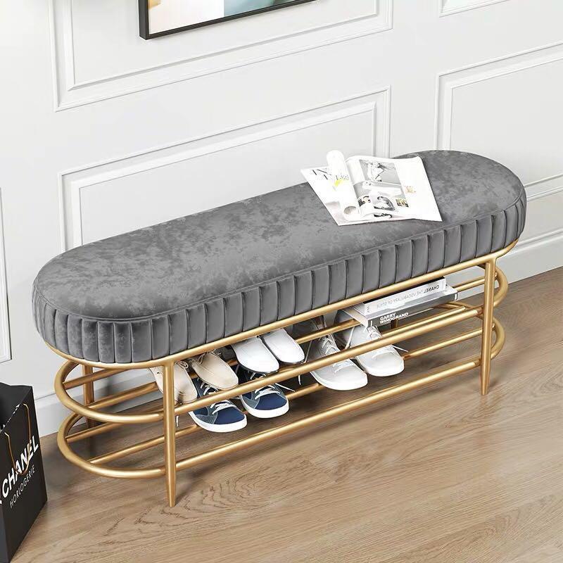 Shoe Bench Shoe rack bench 2 Tier curved Shoerack, Furniture & Home ...