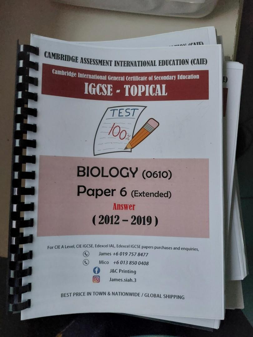 Biology IGCSE Topical Papers with answers, Hobbies & Toys, Books ...